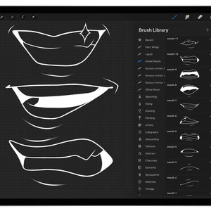 30 Procreate Anime Mouth Brushes, Procreate Anime Mouth Stamps ...