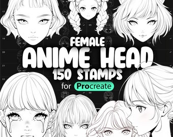 Procreate Anime Face Base Girl Woman Female Head Brushes Stamps ...
