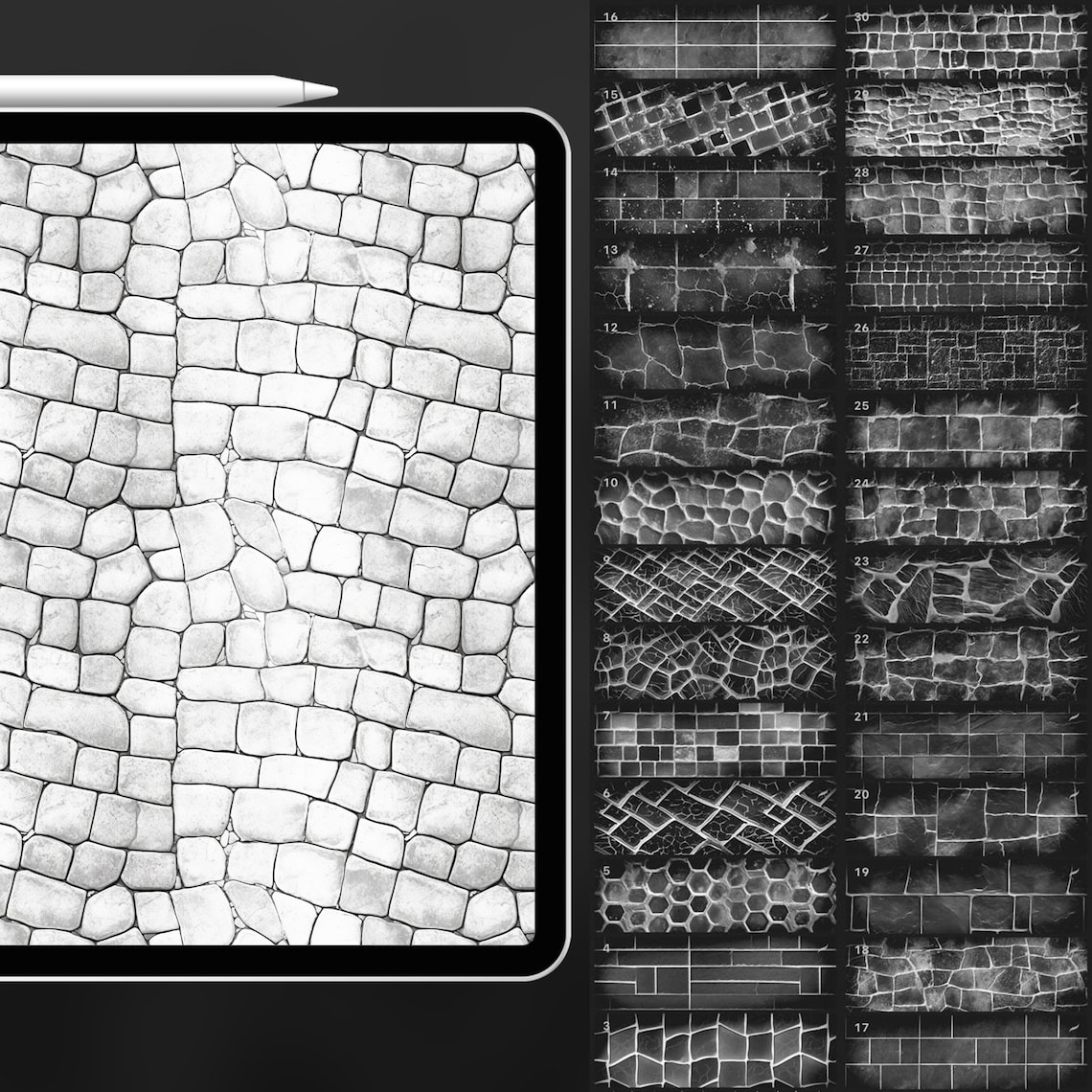 170 Procreate Paving Stone Textures | Pavement Procreate Seamless ...
