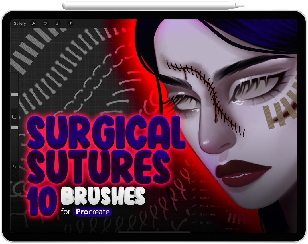 10 Procreate Surgical Sutures Brushes, Procreate Stitches, Procreate ...