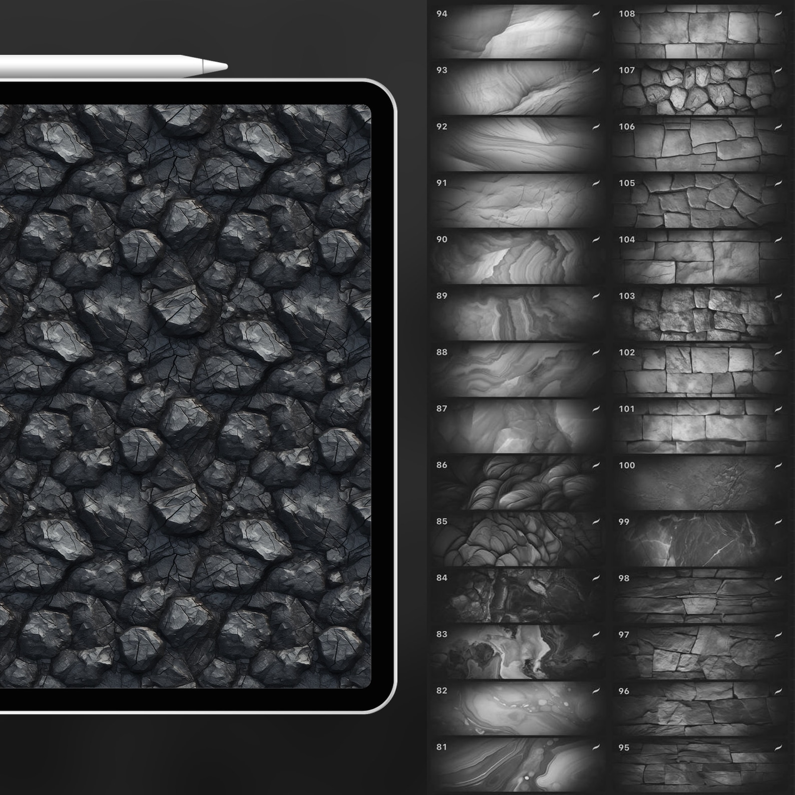 130 Procreate Stone Textures Stone Procreate Texture Seamless Brushes