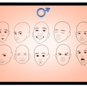 10 Kids Facial Emotions Brush for Procreate, Girl Facial Emotions Stamps for Procreate, Boys ...