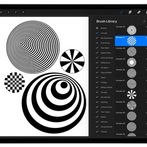 72 Procreate Circular Shapes Stamp Brushes Procreate Spiral - Etsy