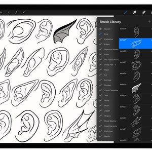 30 Procreate Elf Ears Stamp Brushes, 30 Photoshop Ears Stamp Brushes ...