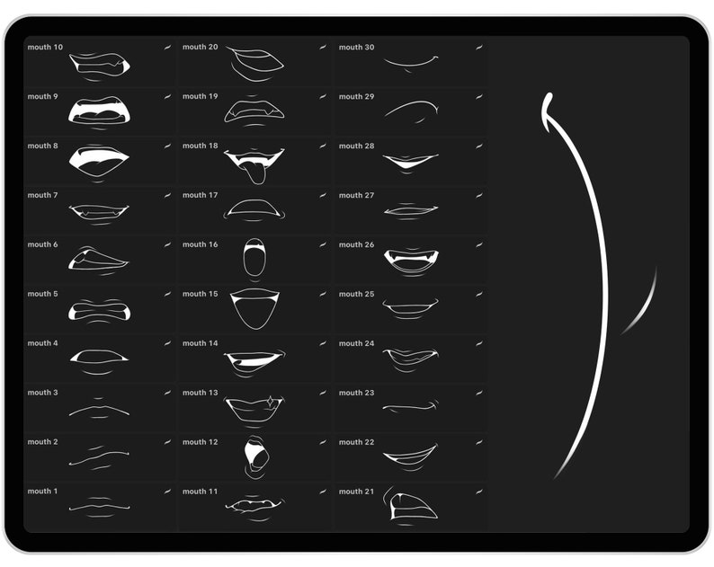 30 Procreate Anime Mouth Brushes Procreate Anime Mouth - Etsy
