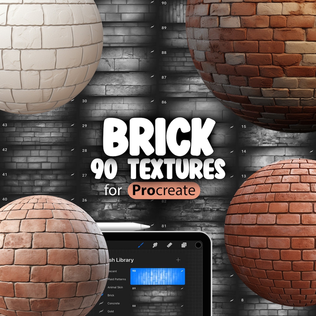 90 Procreate Brick Textures | Bricks Procreate Texture Seamless Brushes ...