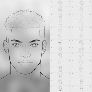 100 Procreate Male Head Stamps Part -4 | Procreate Men Head Stamp ...