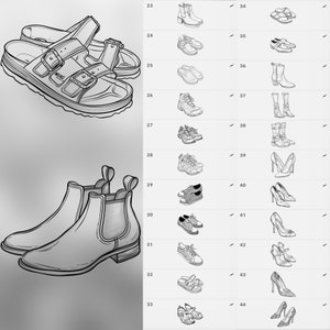 100 Procreate Women Shoes Stamp Brushes | Procreate High Heels Stamp ...