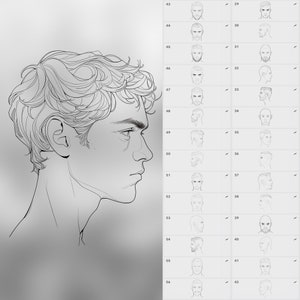 100 Procreate Male Head Stamps Part -1 | Procreate Men Head Stamp ...