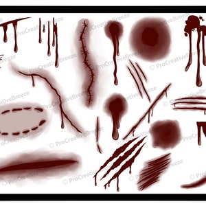 20 Procreate Wound Brushes, Procreate Scars Brushes, Lacerated Wounds ...
