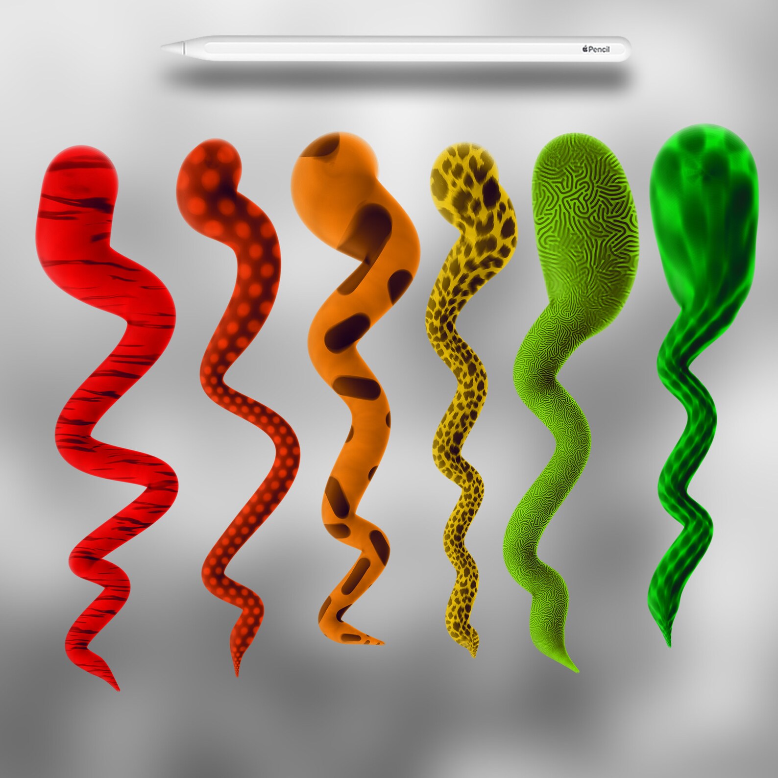 100 Procreate 3D Snake Brushes | Procreate 3D Brush | Procreate Snake ...