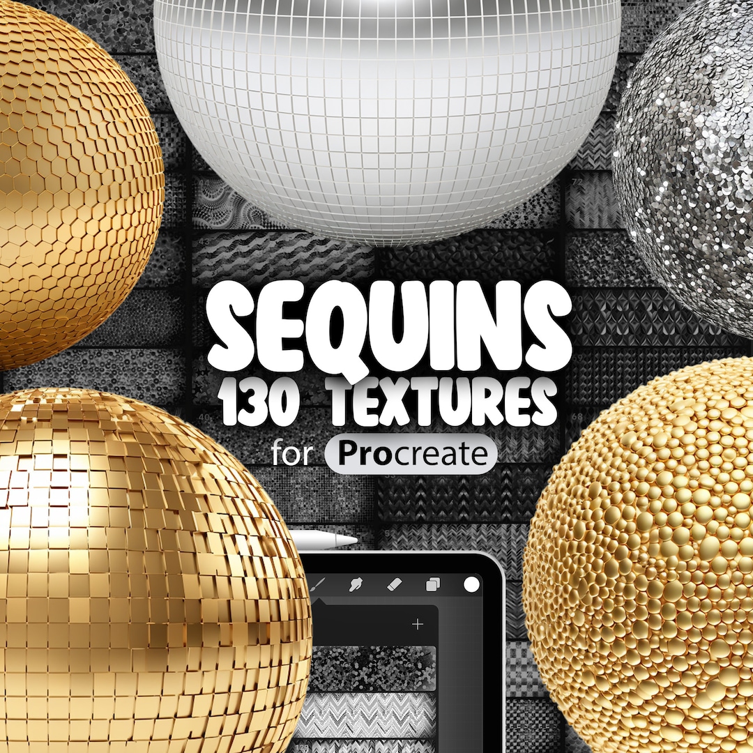 130 Procreate Sequins Texture Brush | Procreate Glitter Texture Brush ...