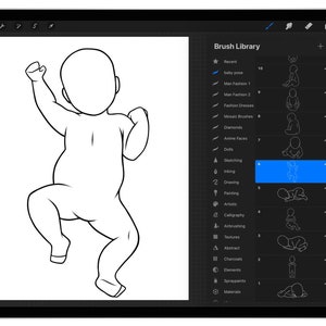 20 Procreate Baby Poses Stamp Brushes, Procreate Baby Body Guides, Baby ...