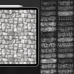 170 Procreate Paving Stone Textures | Pavement Procreate Seamless ...