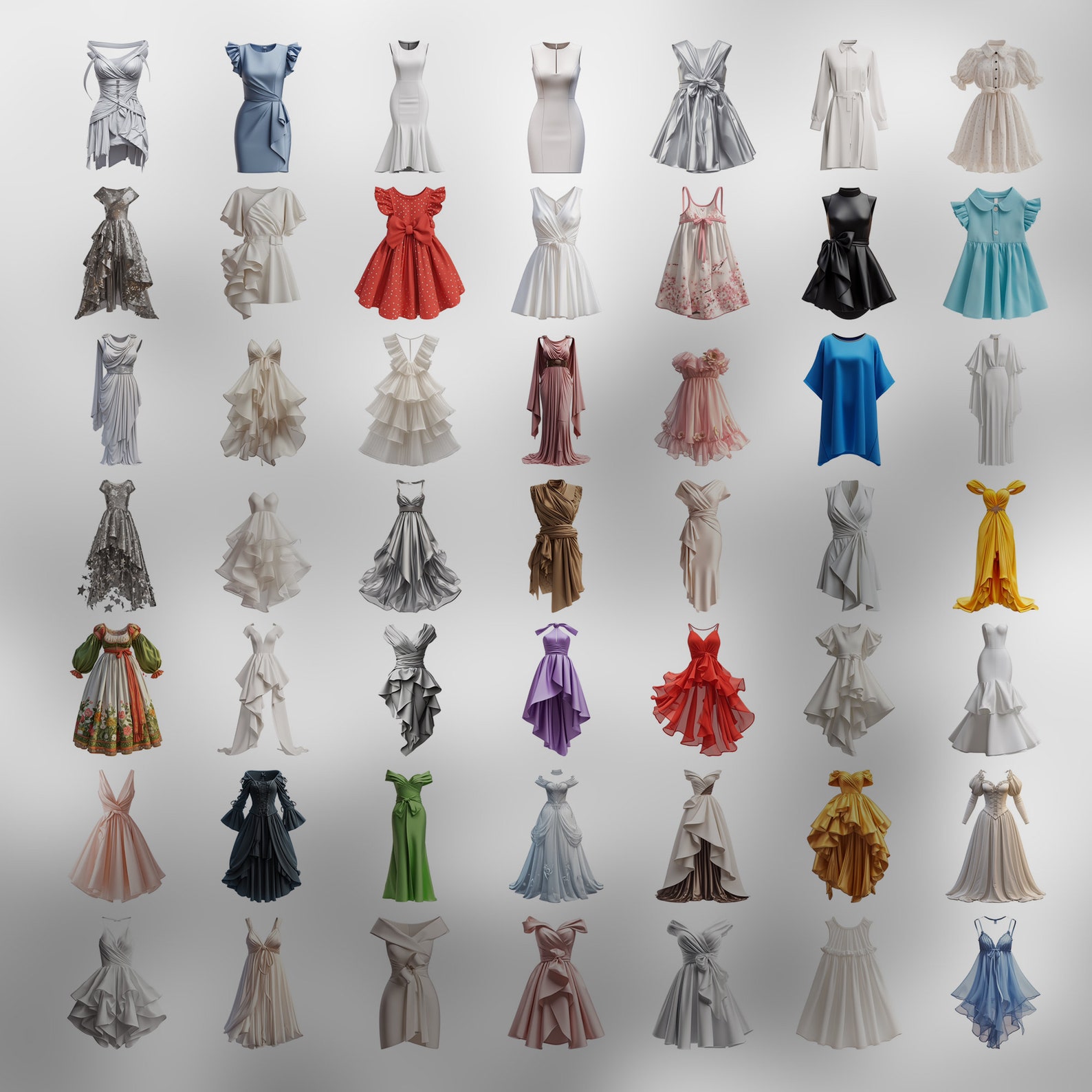 120 Procreate Dresses Stamp Brushes | Procreate Evening Dress ...