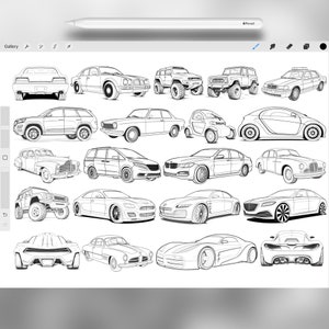 120 Procreate Cars Stamps | Procreate Sport Car Stamp Brushes ...