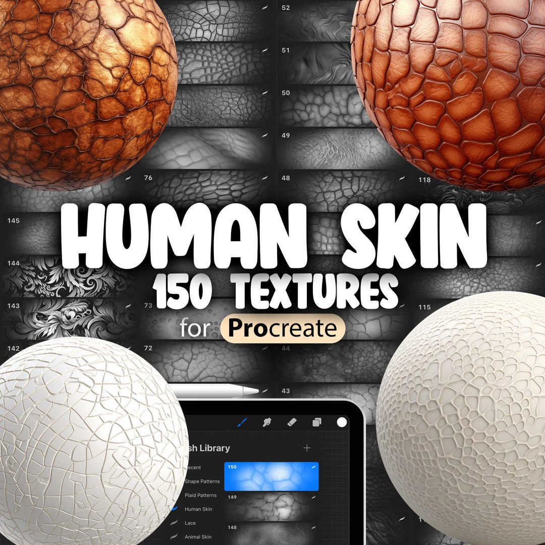 150 Procreate Human Skin Texture | Realistic Skin Material Procreate ...