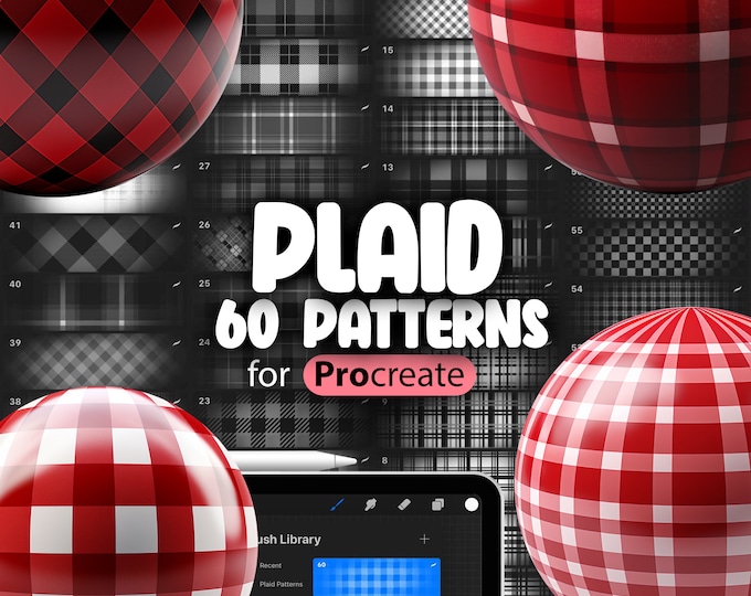 100 Plaid Textures for Procreate, Seamless Patterns - Etsy
