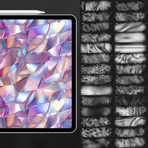 70 Procreate Holographic Textures | Abstract Procreate Seamless Pattern ...