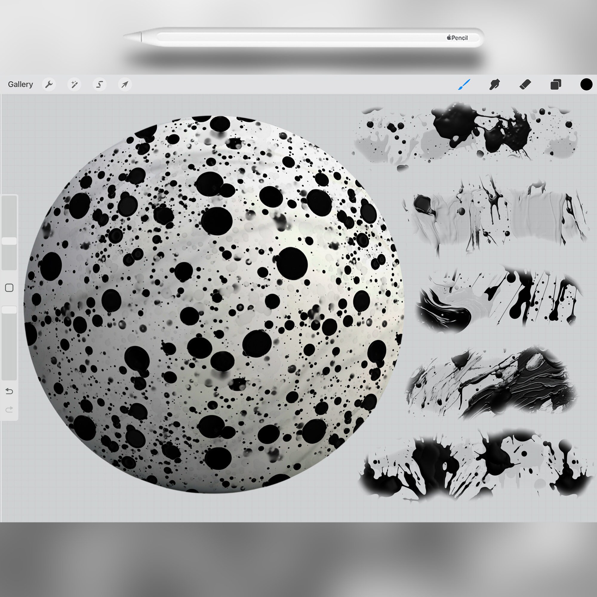 170 Procreate Paint Splatter Texture Brushes | Procreate Paint Splash ...