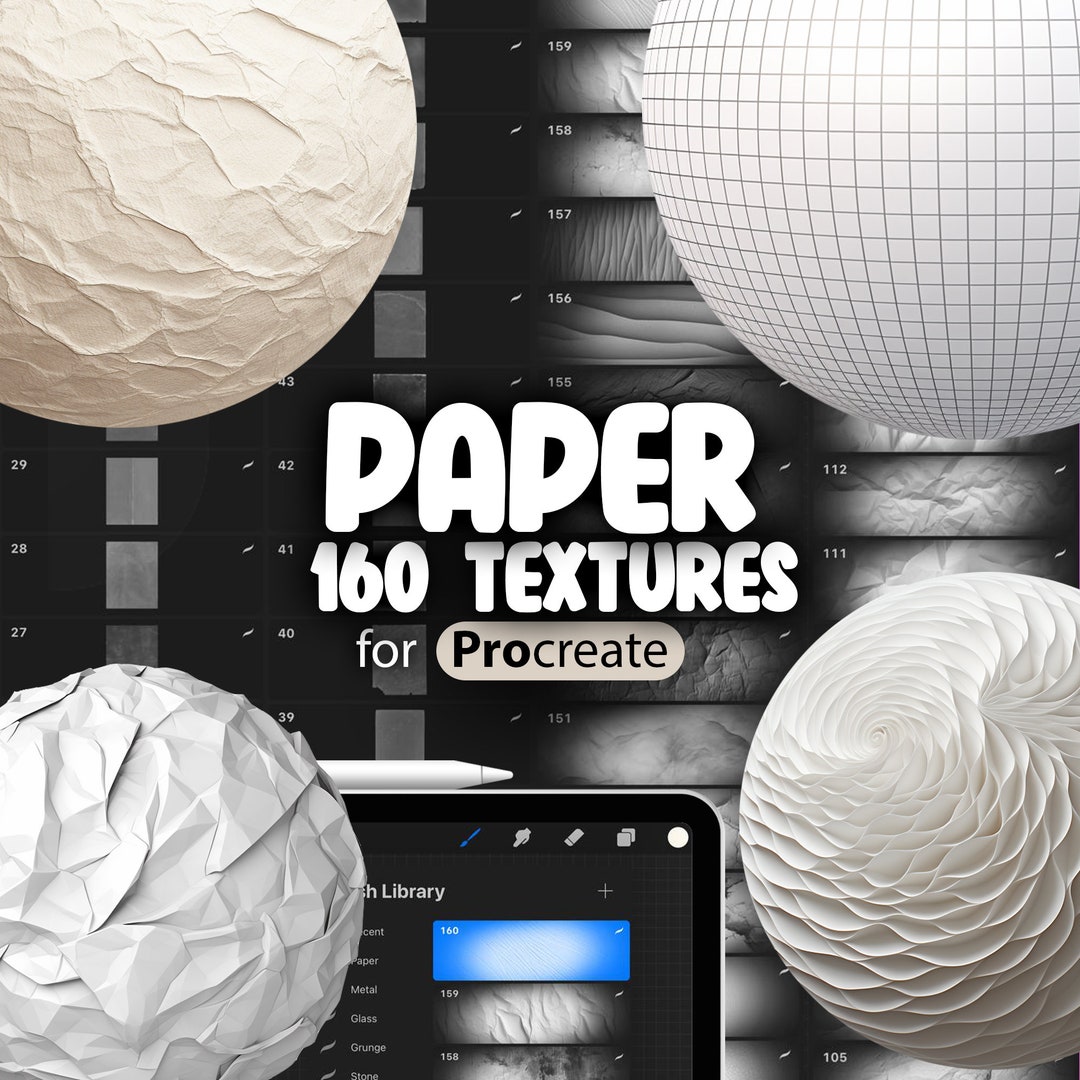 160 Procreate Paper Textures | Paper Procreate Texture Seamless Brushes ...