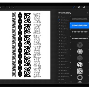 30 Procreate Celtic Knotwork Stamp Brushes, Shapes, Circles, Squares, Cross, Borders, Lines - Etsy
