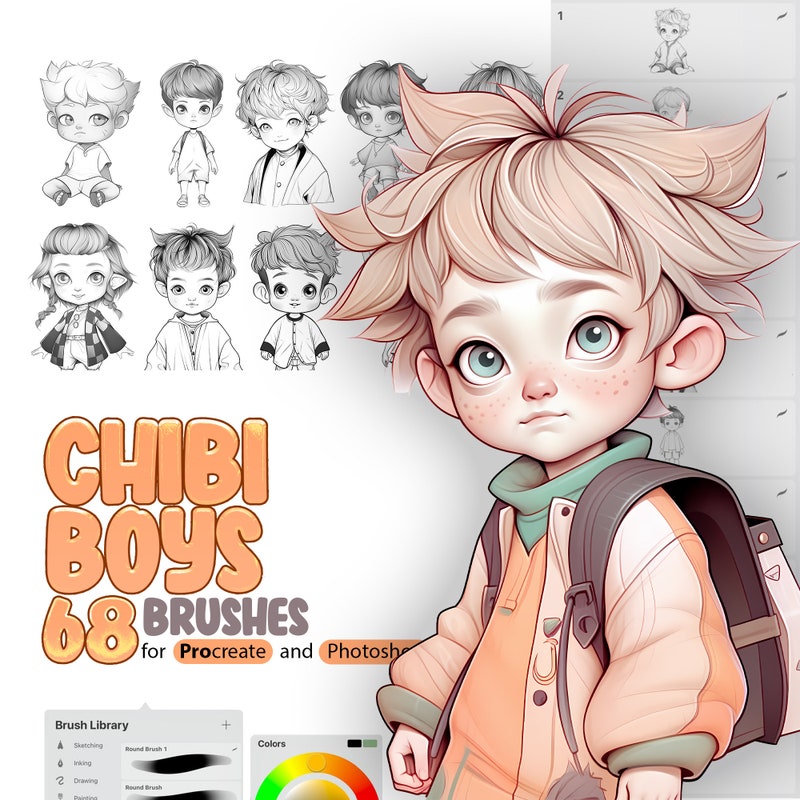 Procreate Chibi Stamps - Etsy