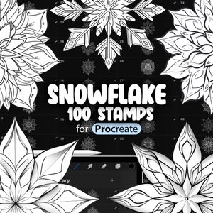 100 Procreate Snowflakes Stamps | Procreate Winter Stamp Brushes ...