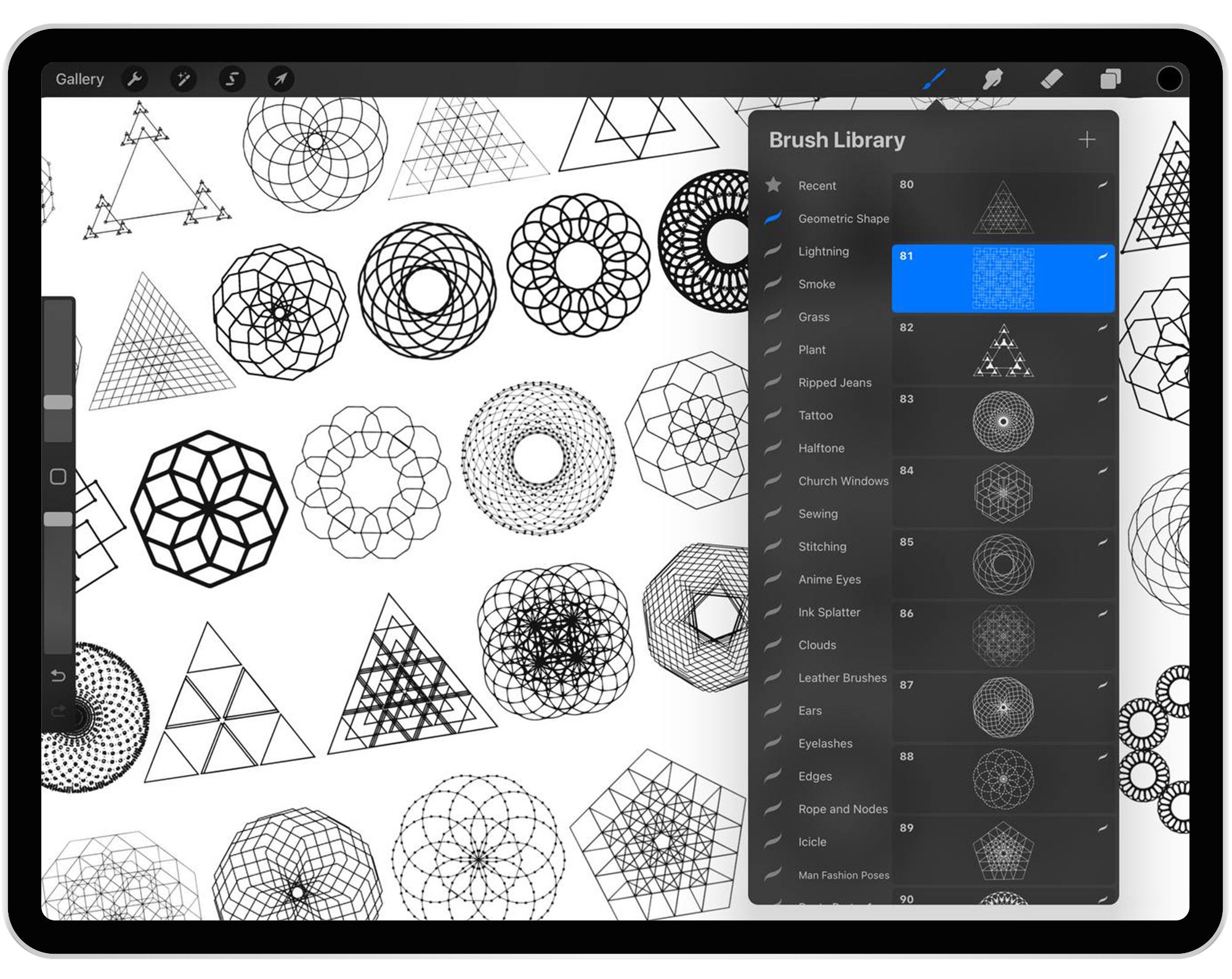 90 Procreate Geometric Shape Part 3 Stamp Brushes 30 - Etsy