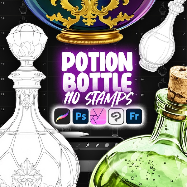 Potion Bottle Stamp Procreate - Etsy
