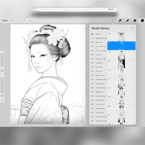 96 Traditional Japanese Geisha Procreate Brushes, 96 Traditional ...