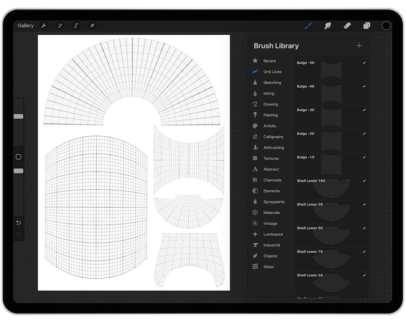 238 Procreate Grid Lines Stamps, Lettering Grids Procreate Brush ...