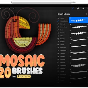 20 Procreate Mosaic Brushes, Procreate Tile Brush, Procreate Brick Brush, Procreate Stone Brush ...