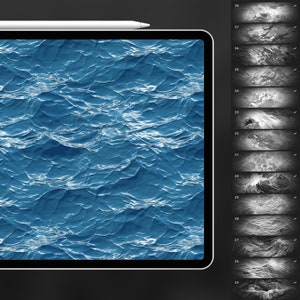 110 Procreate Water Textures | Procreate Seamless Water Brushes ...