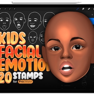 10 Kids Facial Emotions Brush for Procreate, Girl Facial Emotions ...