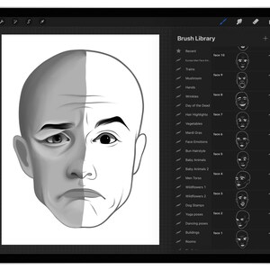 20 Procreate European Man Face Emotion Stamp Brushes, Procreate Face ...