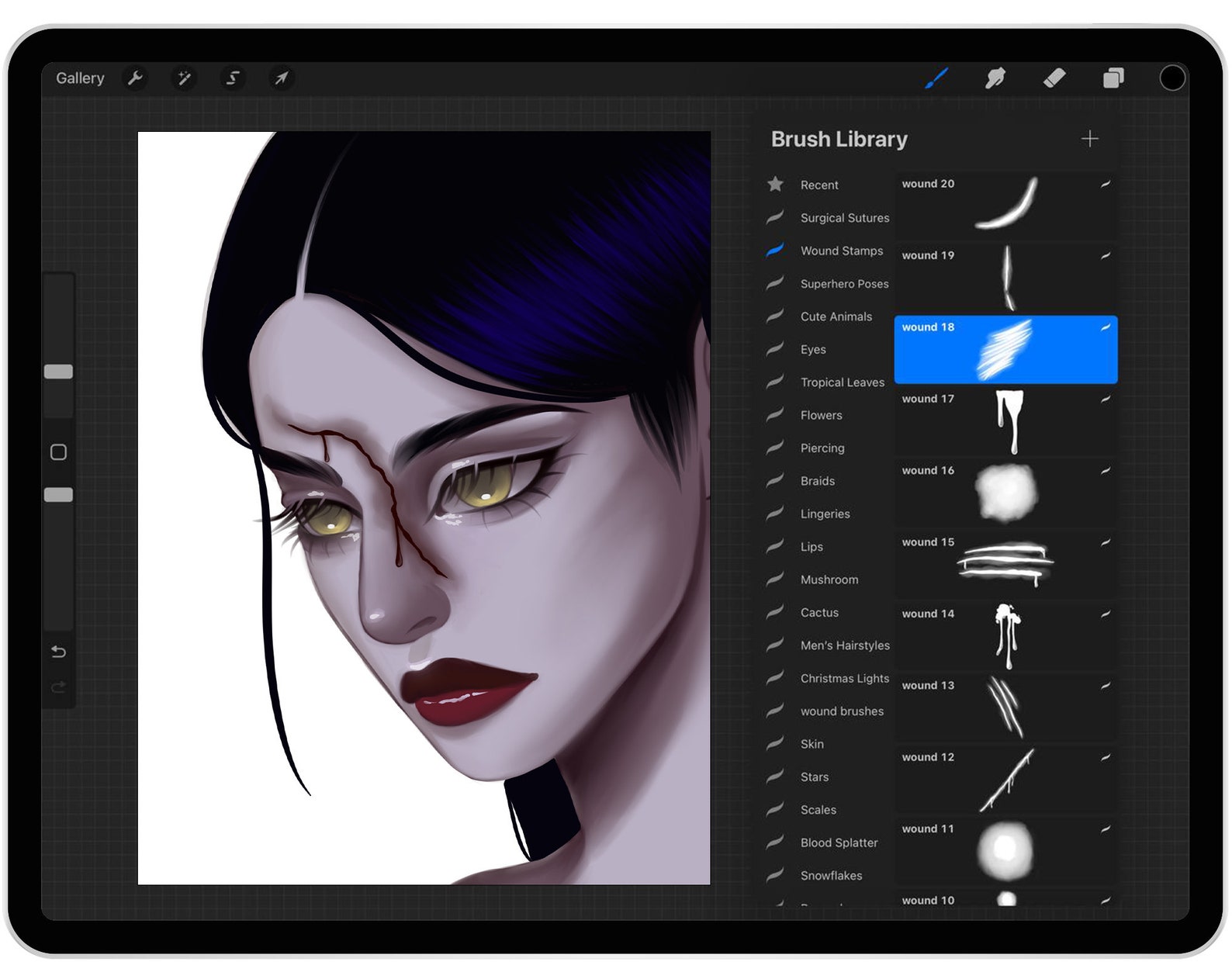 20 Procreate Wound Brushes Procreate Scars Brushes Lacerated - Etsy