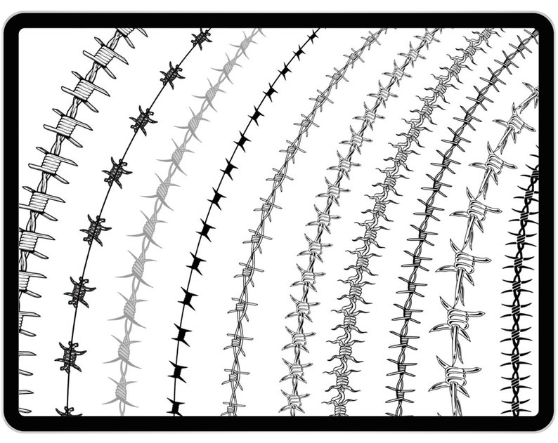 25 Procreate Barbed Wire Brushes Barbed Wire Stamp for - Etsy