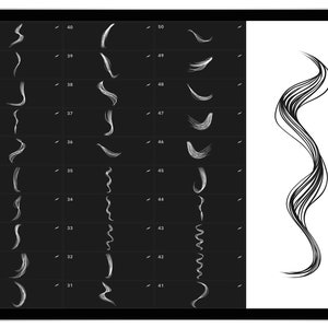 50 Procreate Hairs Brushes Stamp Brushes, Hairdo Stamp Brushes ...