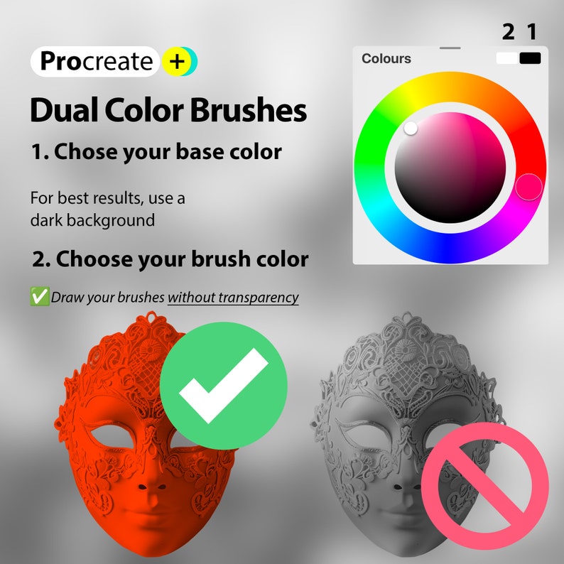 120 Procreate 2D Masks Stamps Brushes | Venetian Mask | African Mask ...