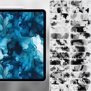 140 Procreate Ink in Water Texture Brushes | Procreate Ink Explosion Brush | Procreate Subtle ...