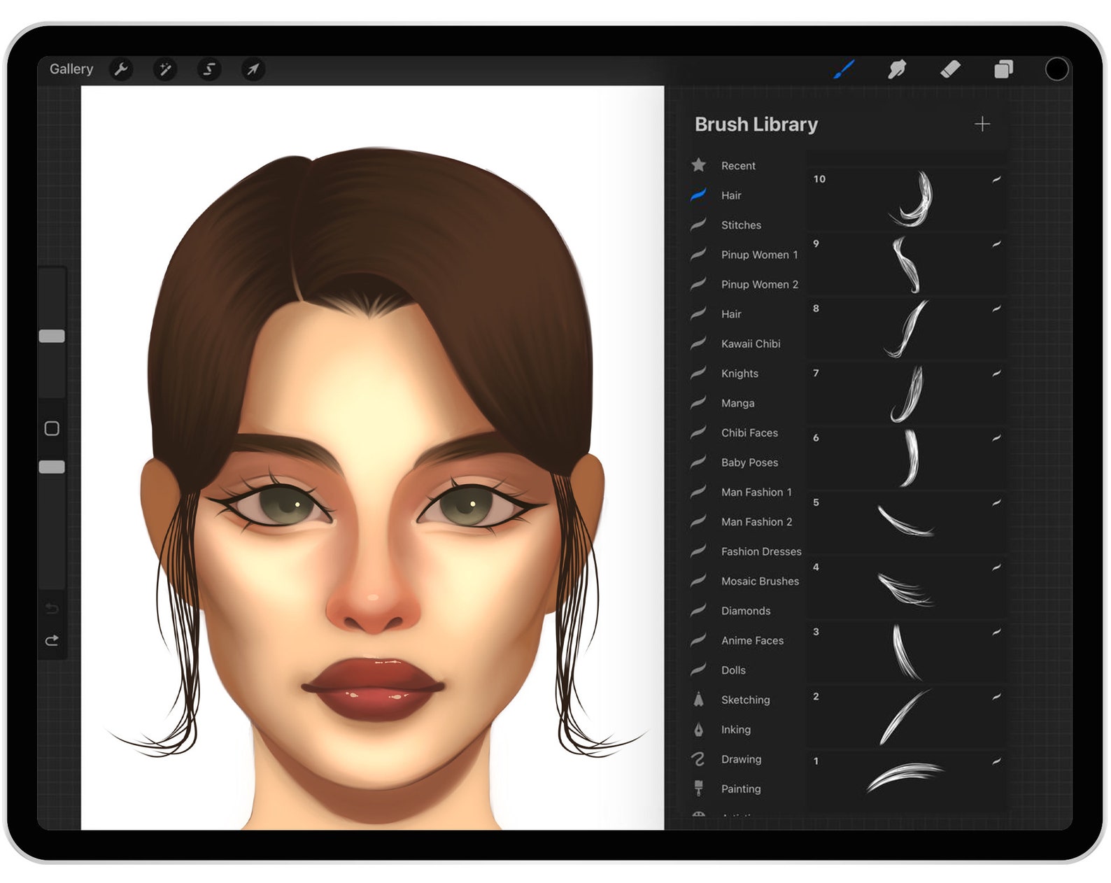 50 Procreate Hairs Brushes Stamp Brushes, Hairdo Stamp Brushes ...