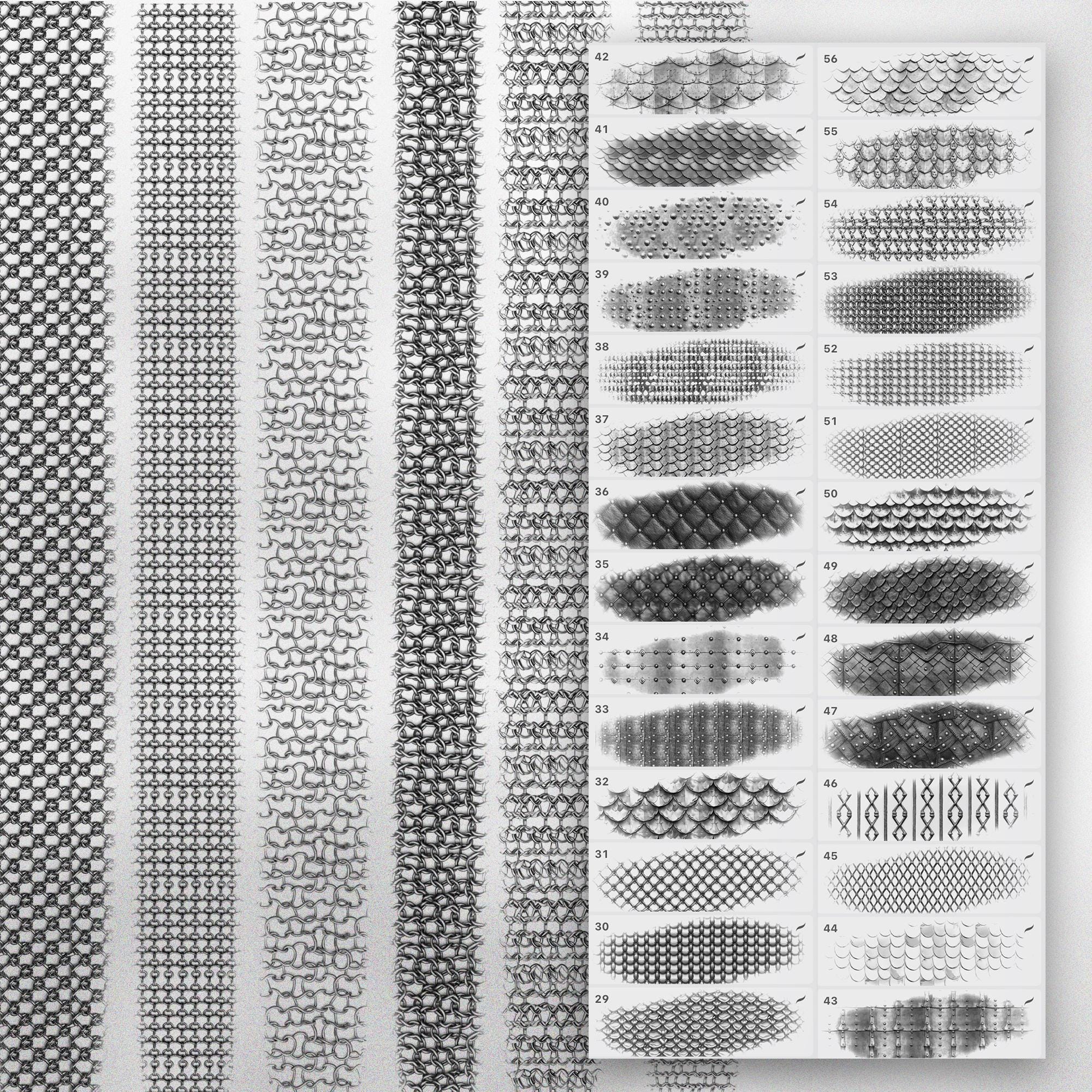 110 Procreate Knight Armor Textures | Procreate Chainmail Textures ...