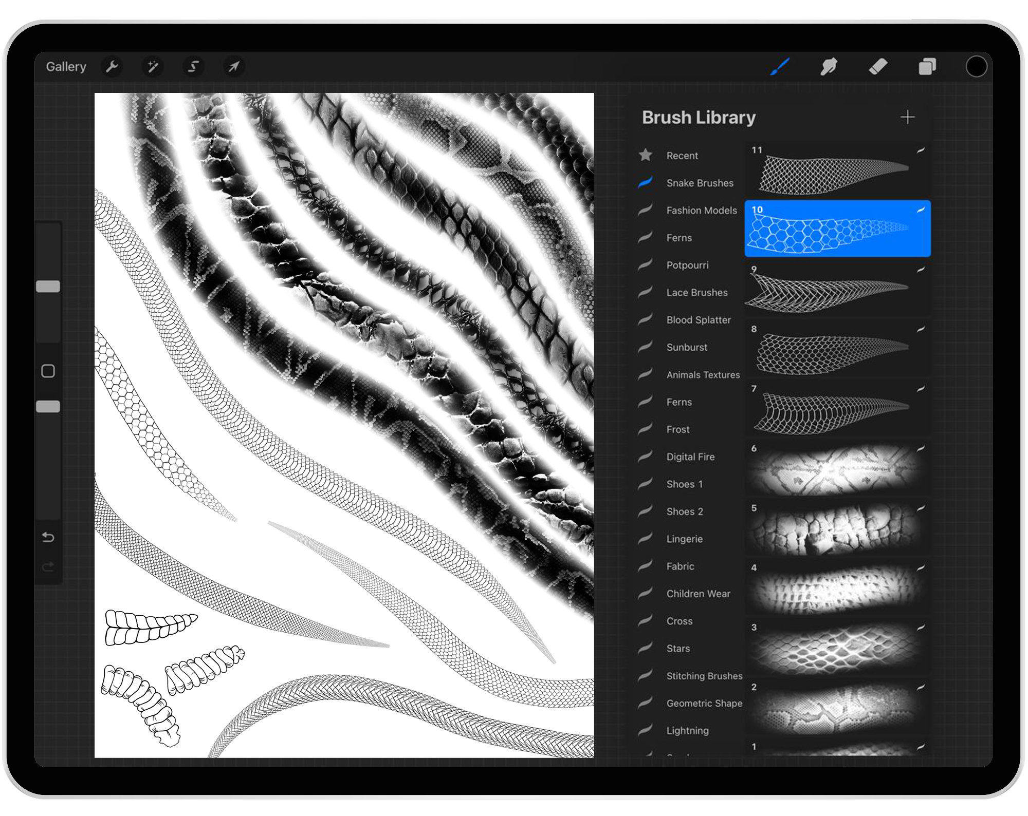 20 Procreate Snake Skin Brushes Procreate Snake Stamps - Etsy