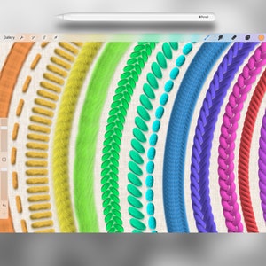 120 Procreate 3D Knitted Brushes | Procreate Embroidery Brushes | Procreate Stitches Brushes ...