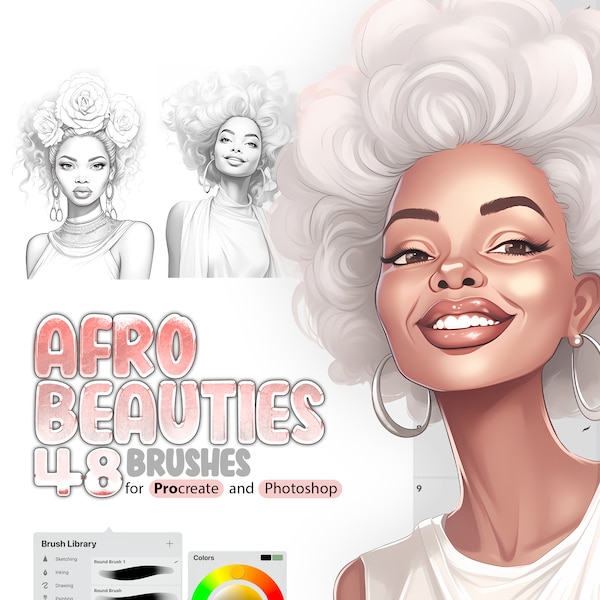 Procreate Anime Face Base Girl Woman Female Head Brushes Stamps ...