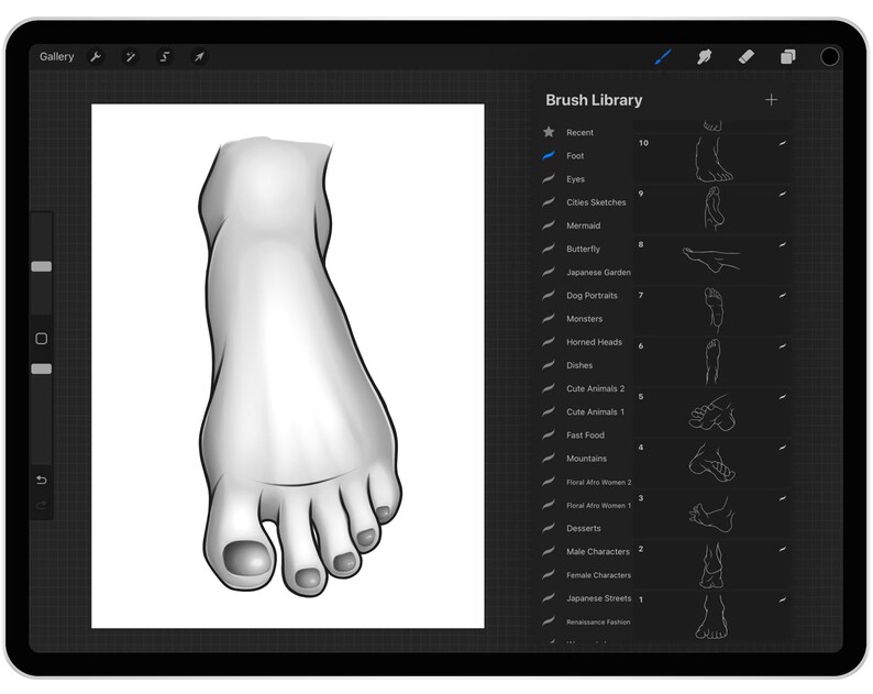 20 Procreate Foots Stamp Brushes Procreate Body Stamps - Etsy