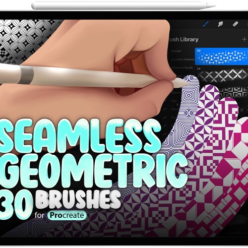 30 Geometric Procreate Brushes 30 Seamless Patterns Pattern - Etsy