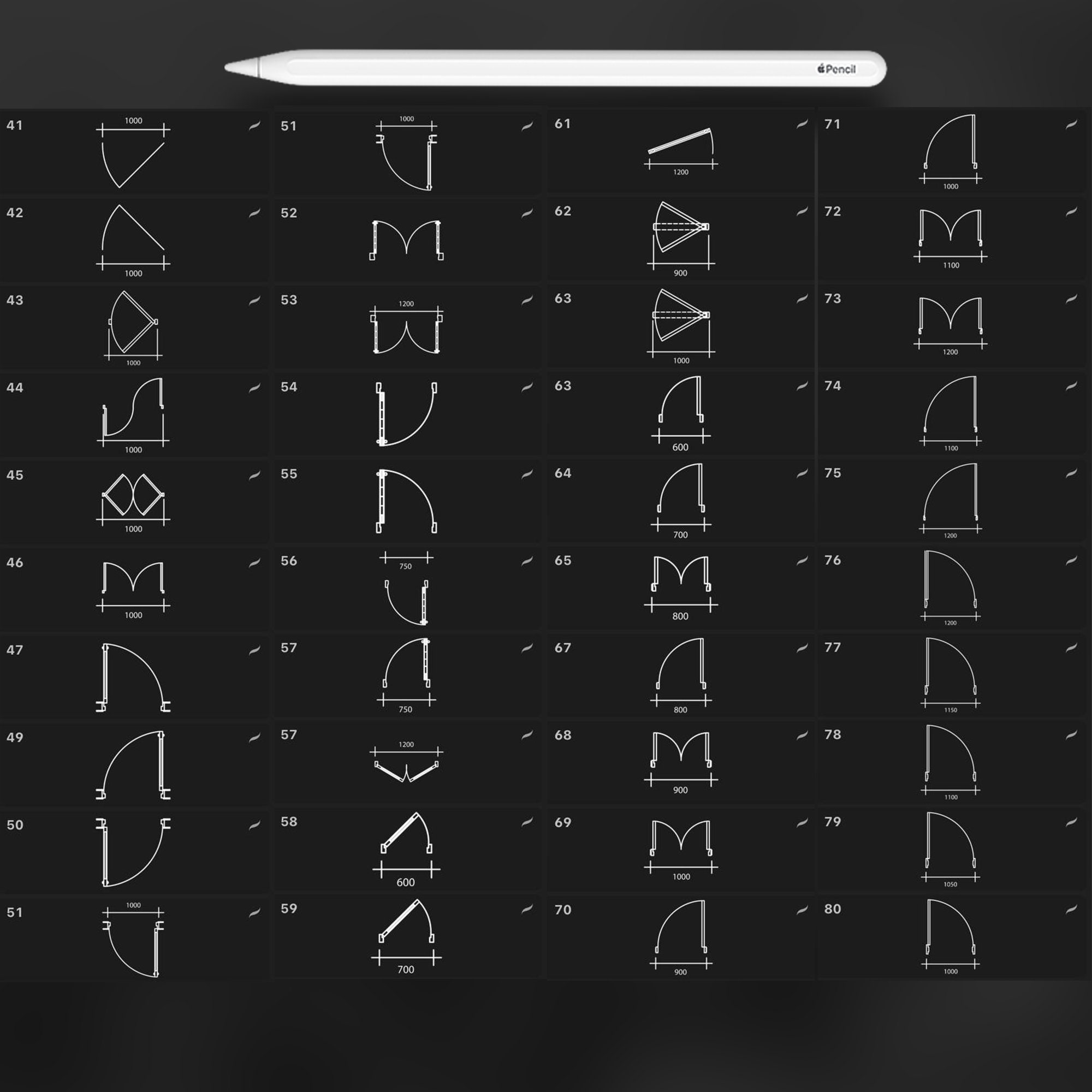 100 Openings Blocks Procreate Stamp Brushes, Furniture Blocks for Floor ...