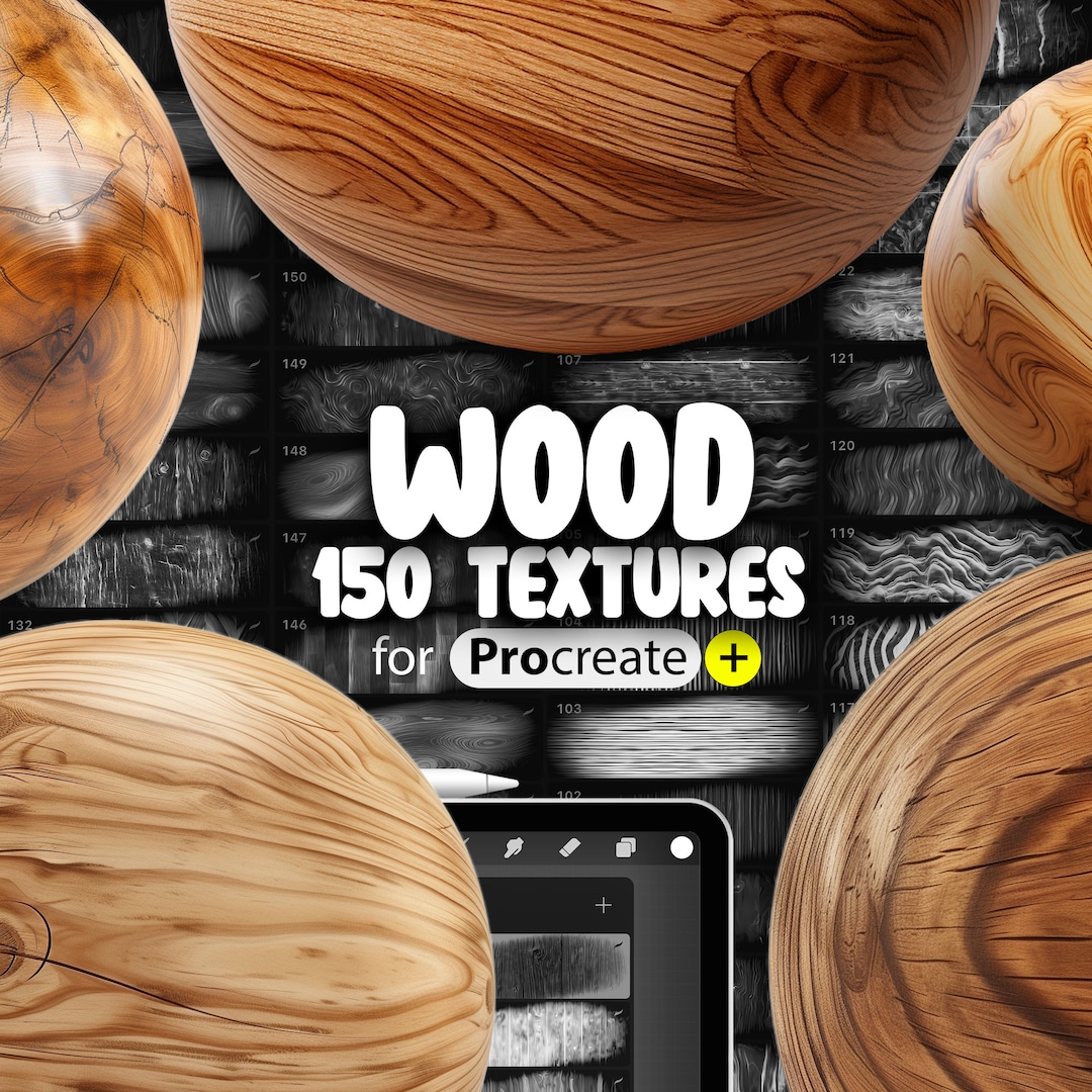 150 Procreate Wood Texture Brushes | Wooden Brushes for Procreate ...